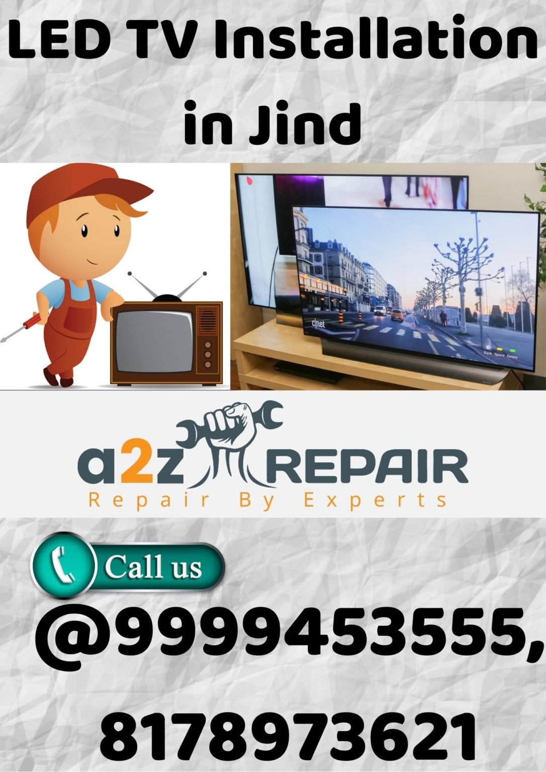 LED TV Installation in Neelam Chowk, Faridabad - A2Z Repair